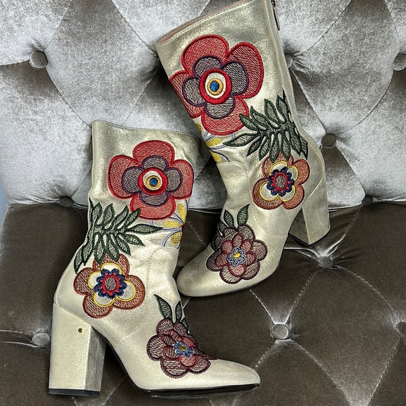 Laurence Dacade | Shoes | Laurence Dacade Metallic Gold Embroidered ...